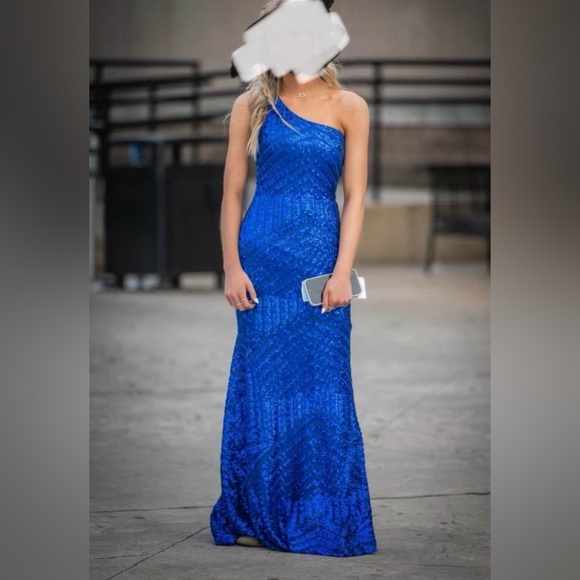 Jenny Rogan | Dresses | One Shoulder Beautiful Cobaltroyal Blue Prom ...